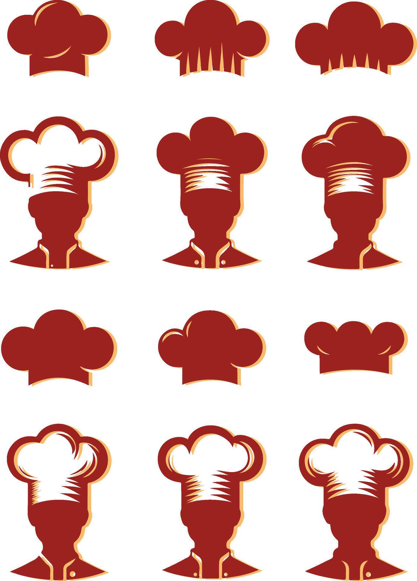 Chef hat icons collection for restaurant branding 66225119 Vector Art ...