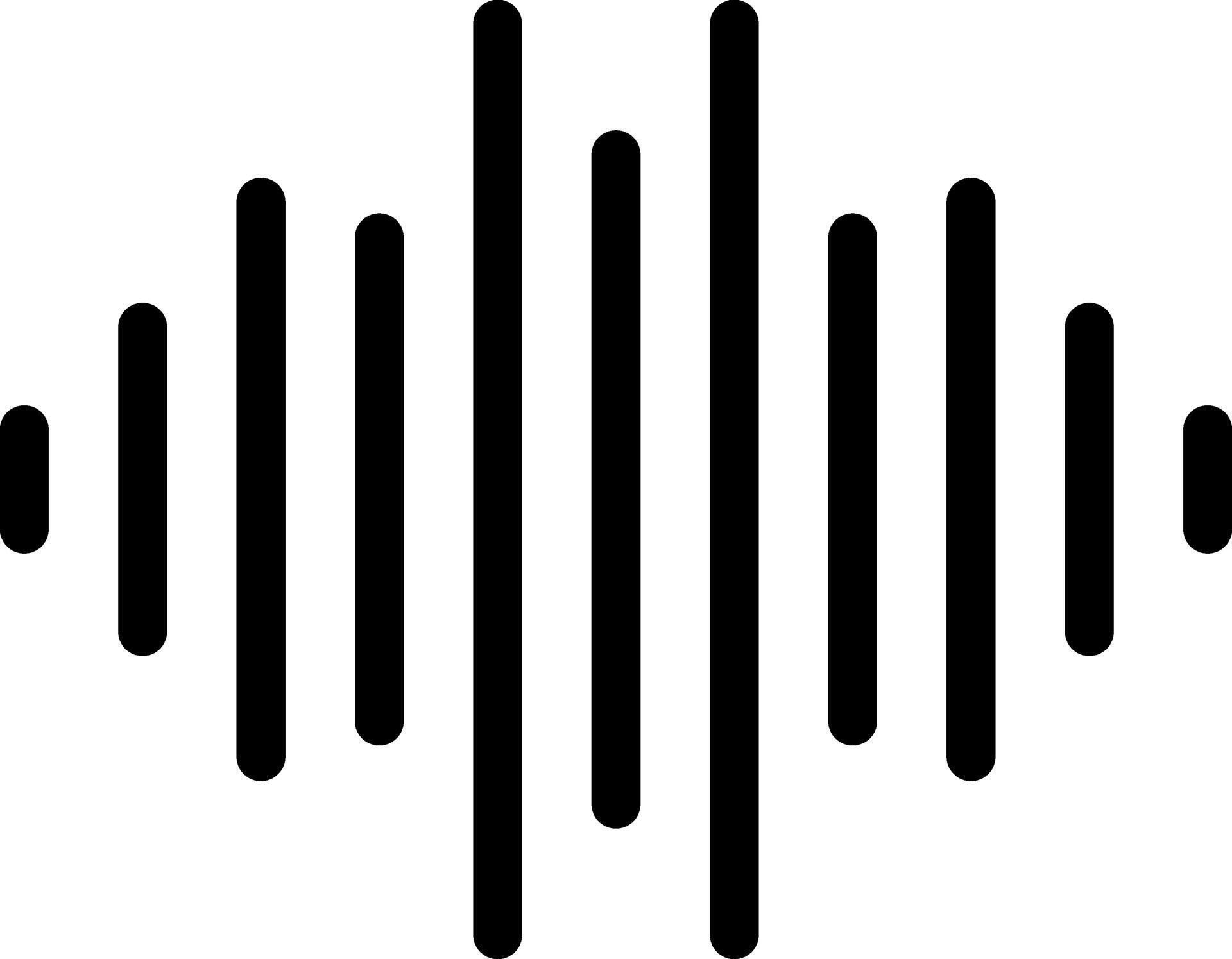 A clean, vector-based graphic of a simple audio waveform. 66225122 ...