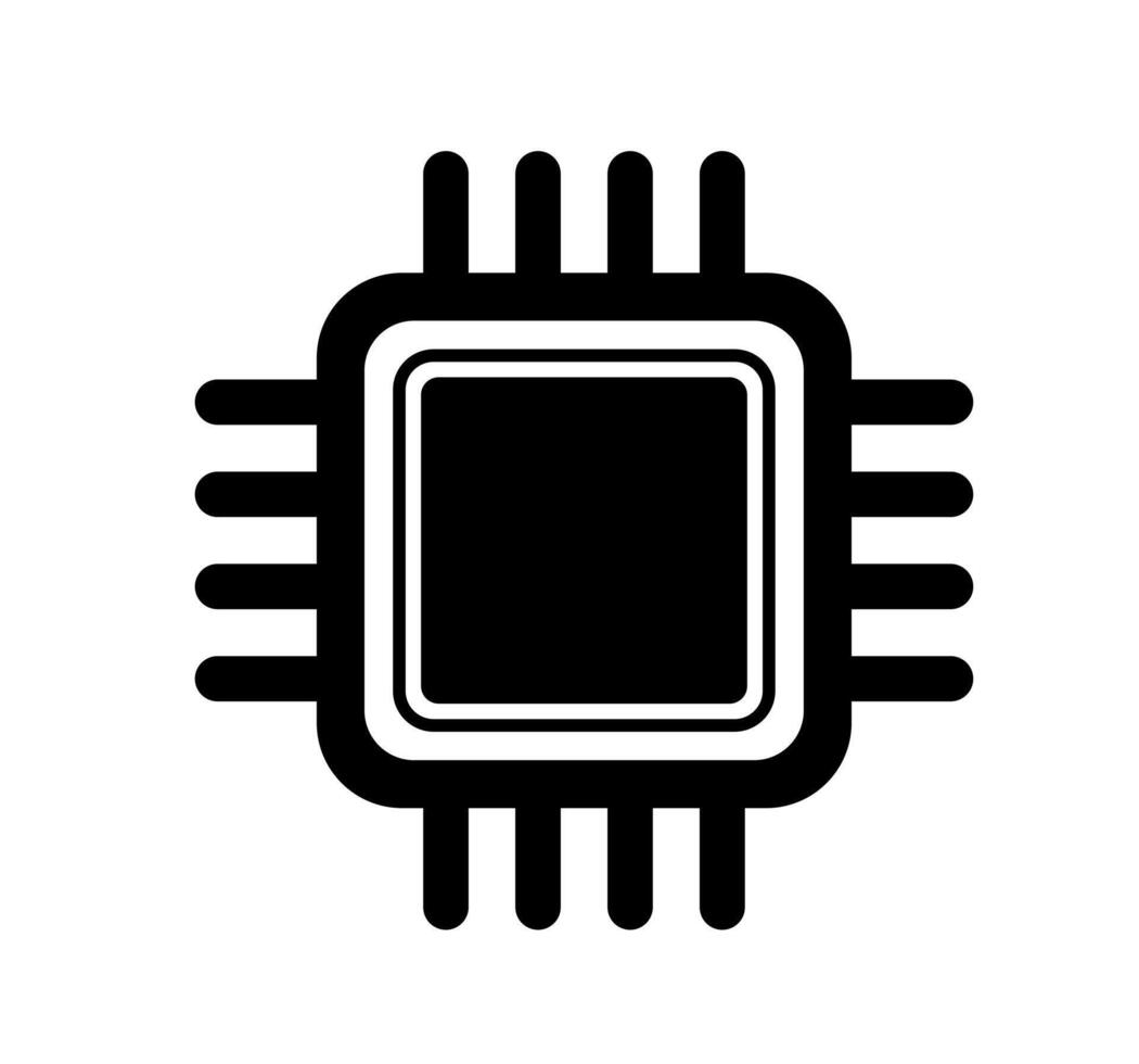 Microchip Illustration Simple Processor Icon Minimalist Design For