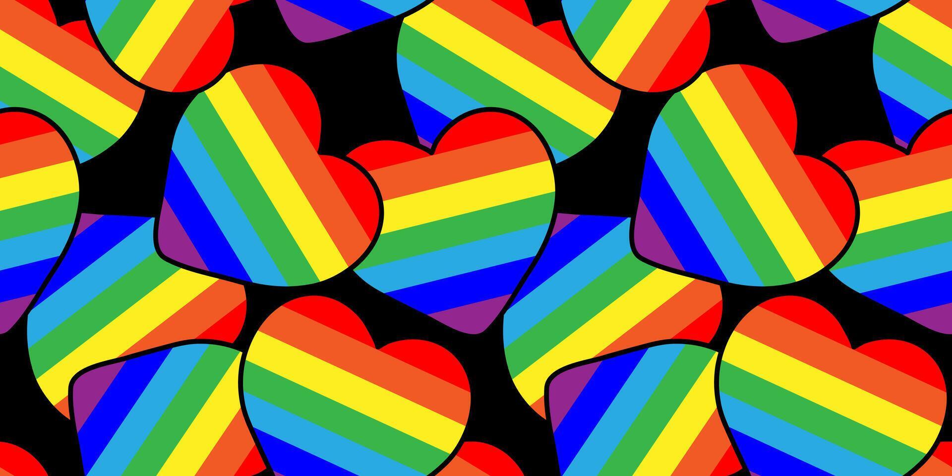 cute colorful rainbow hearts pattern for lgbt pride, wallpaper, fabric ...