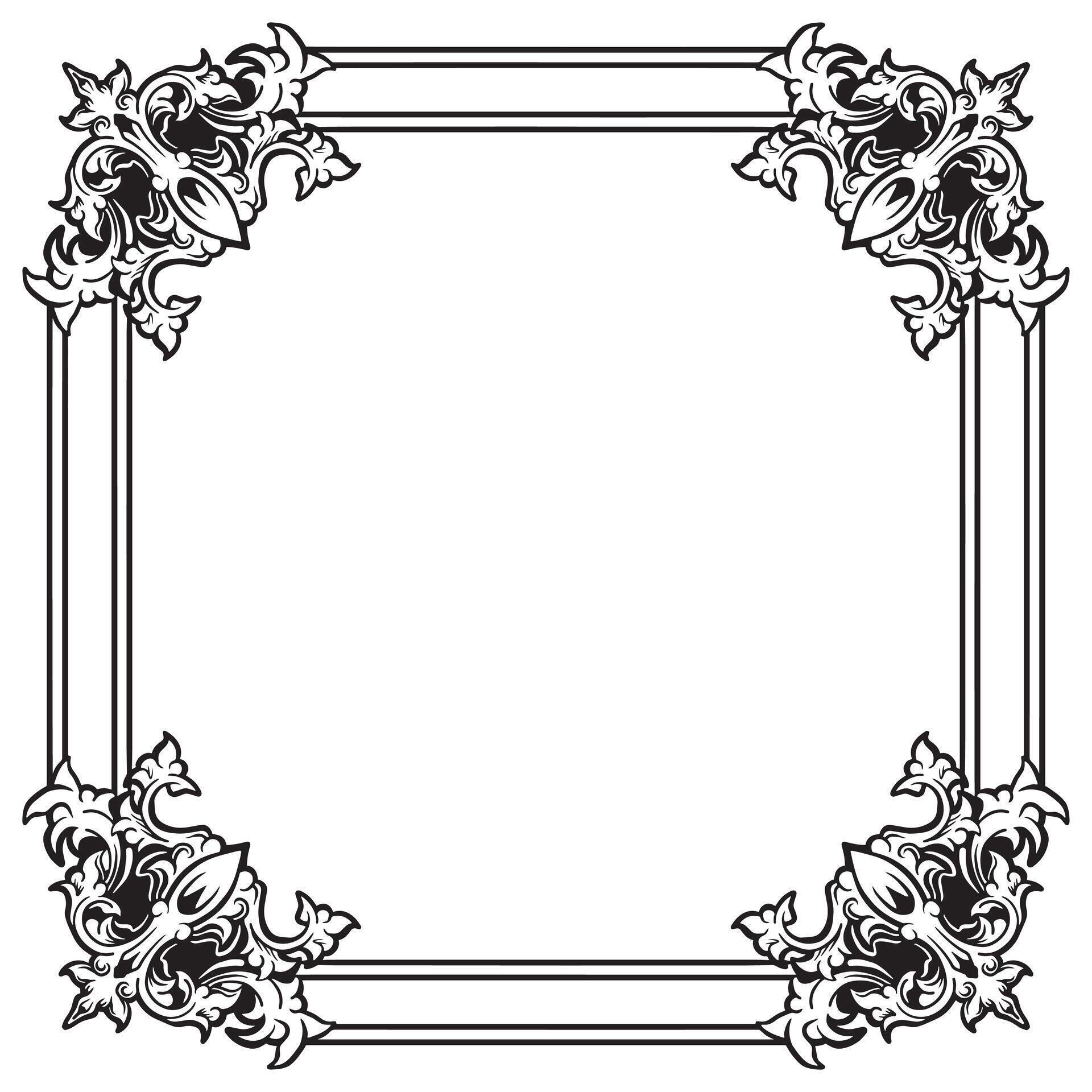 Ornamental Border Geometric Outlines Decorative Creative Layout ...