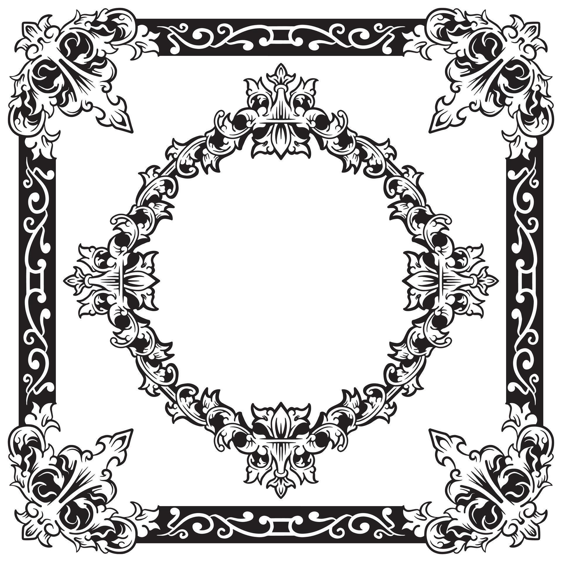 Ornamental Border Geometric Outlines Decorative Timeless Craft 66254191 ...