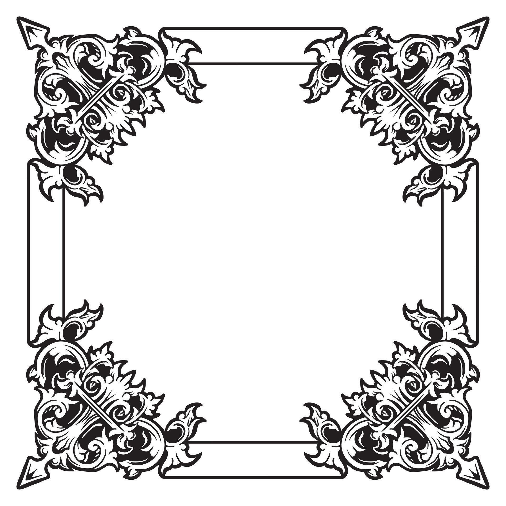 Ornamental Border Geometric Outlines Decorative Clean Angles 66254195 ...