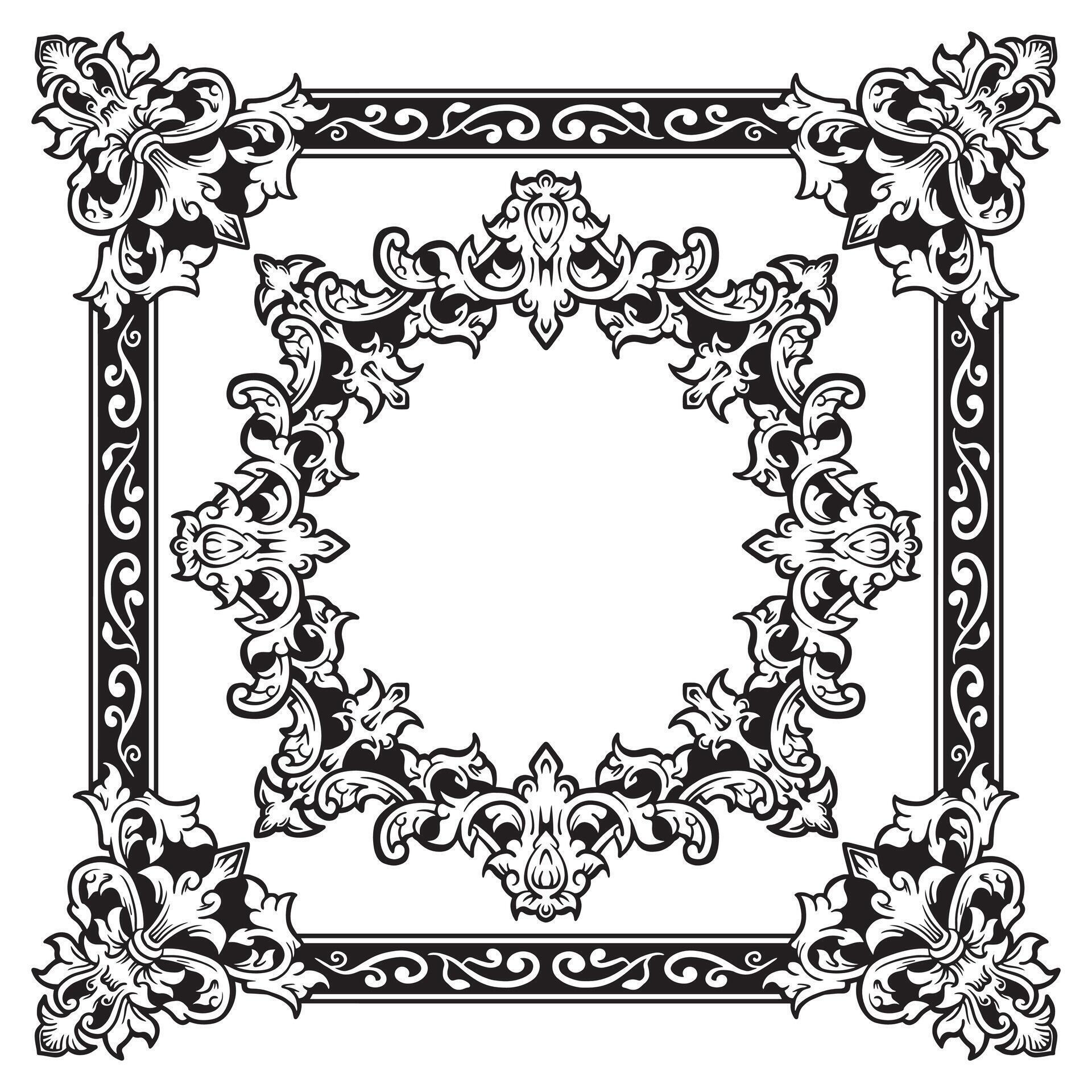 Ornamental Border Geometric Outlines Decorative Bright Craft 66254212 ...