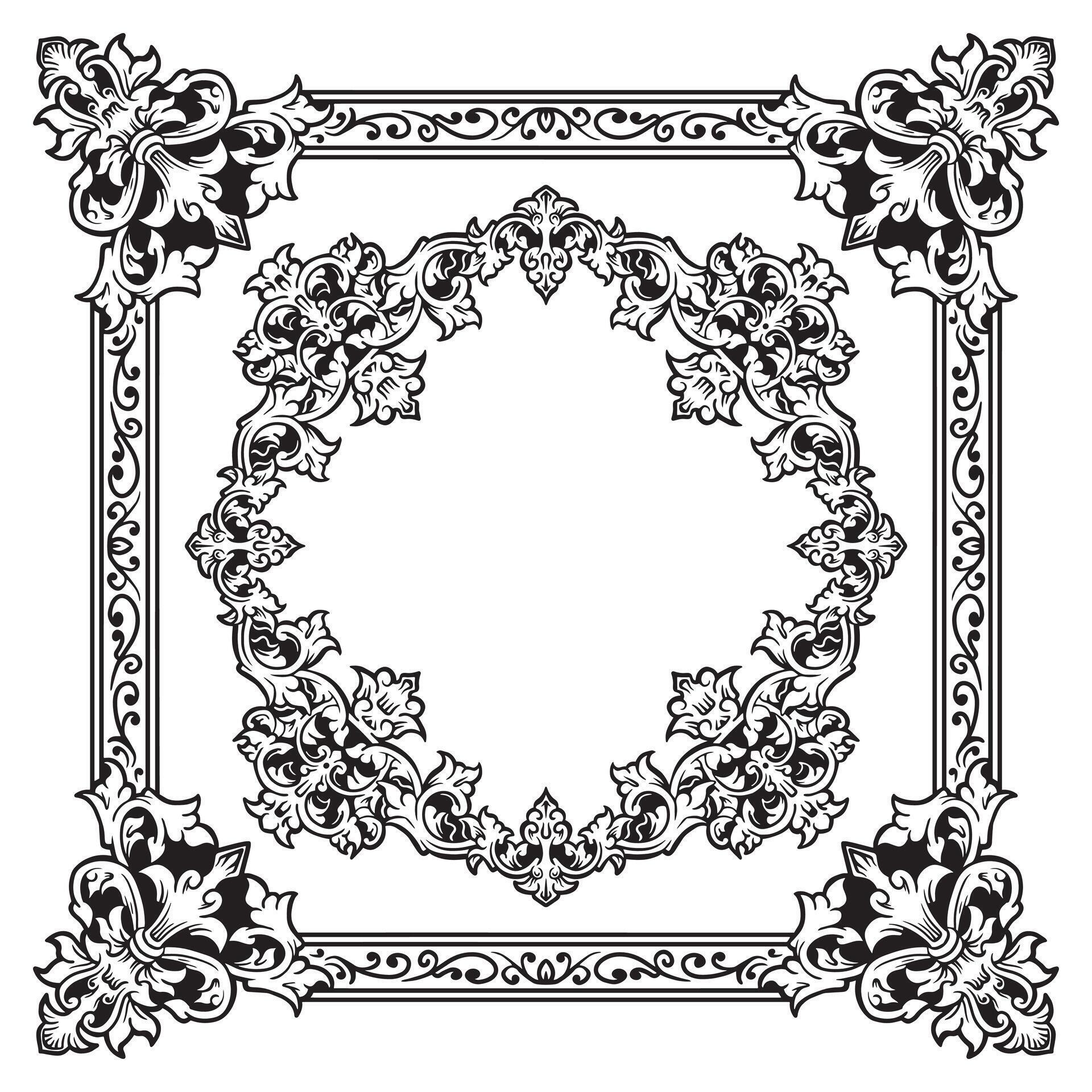 Ornamental Border Geometric Outlines Decorative Timeless Line 66254214 ...
