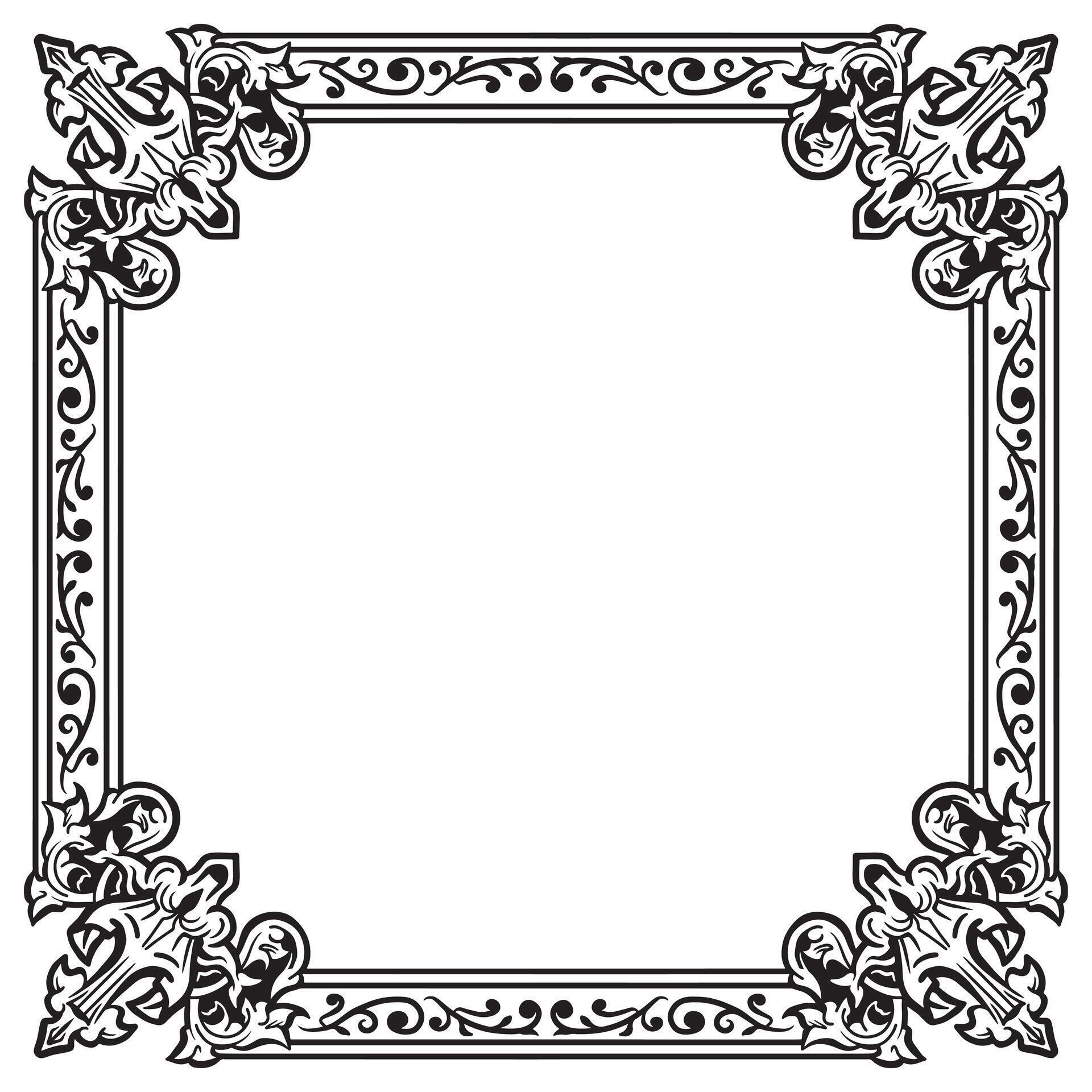 Ornamental Border Geometric Outlines Decorative Elegant Vine Patterns ...