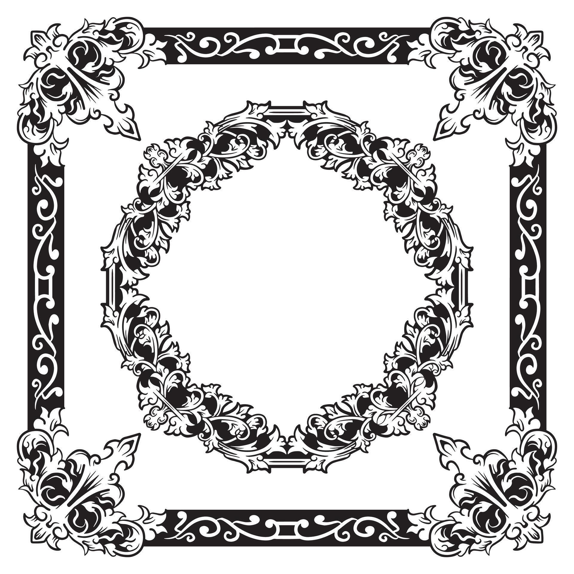 Ornamental Frames Geometric Outlines Decorative Flow Detail 66254224 ...