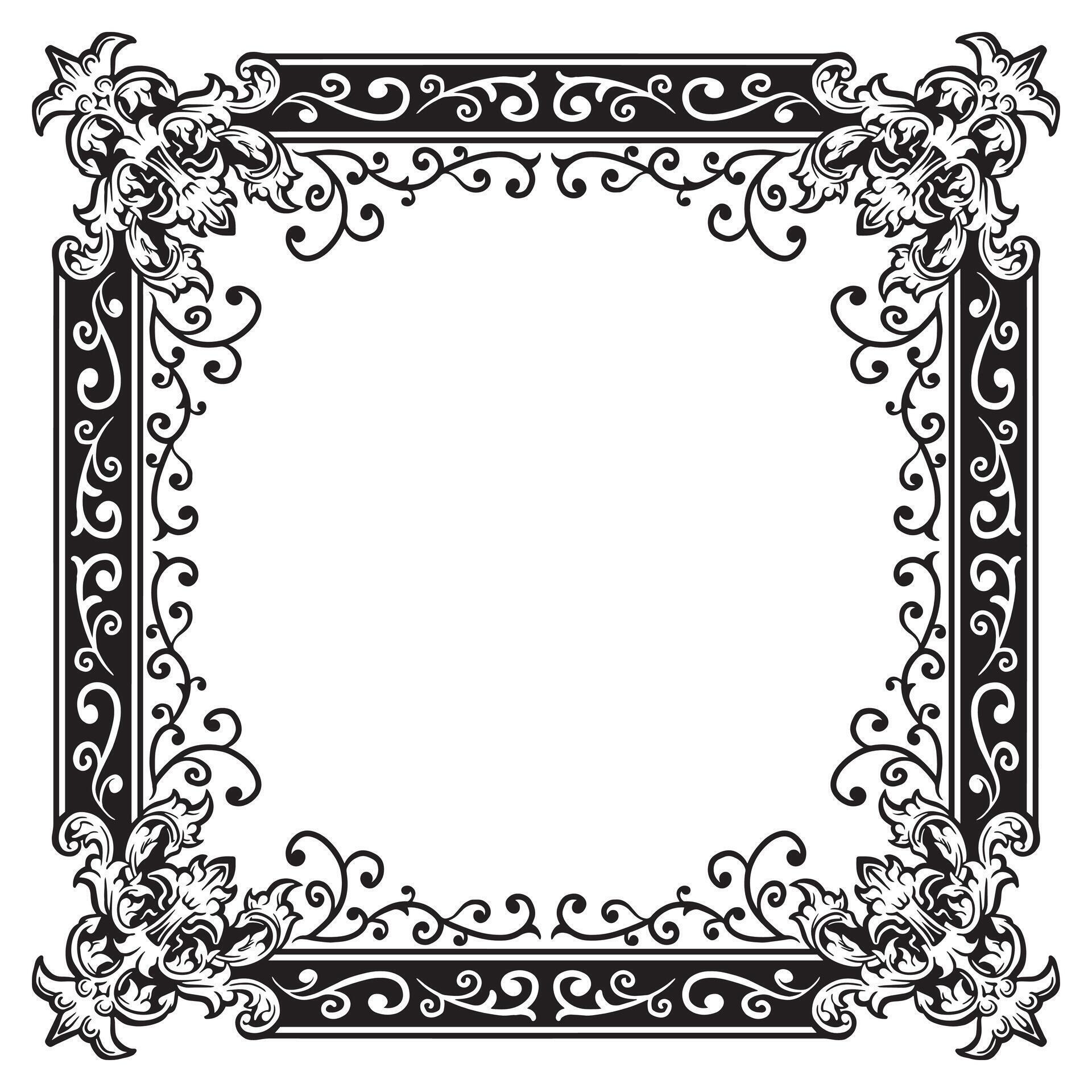 Ornamental Border Geometric Outlines Decorative Clean Structure ...