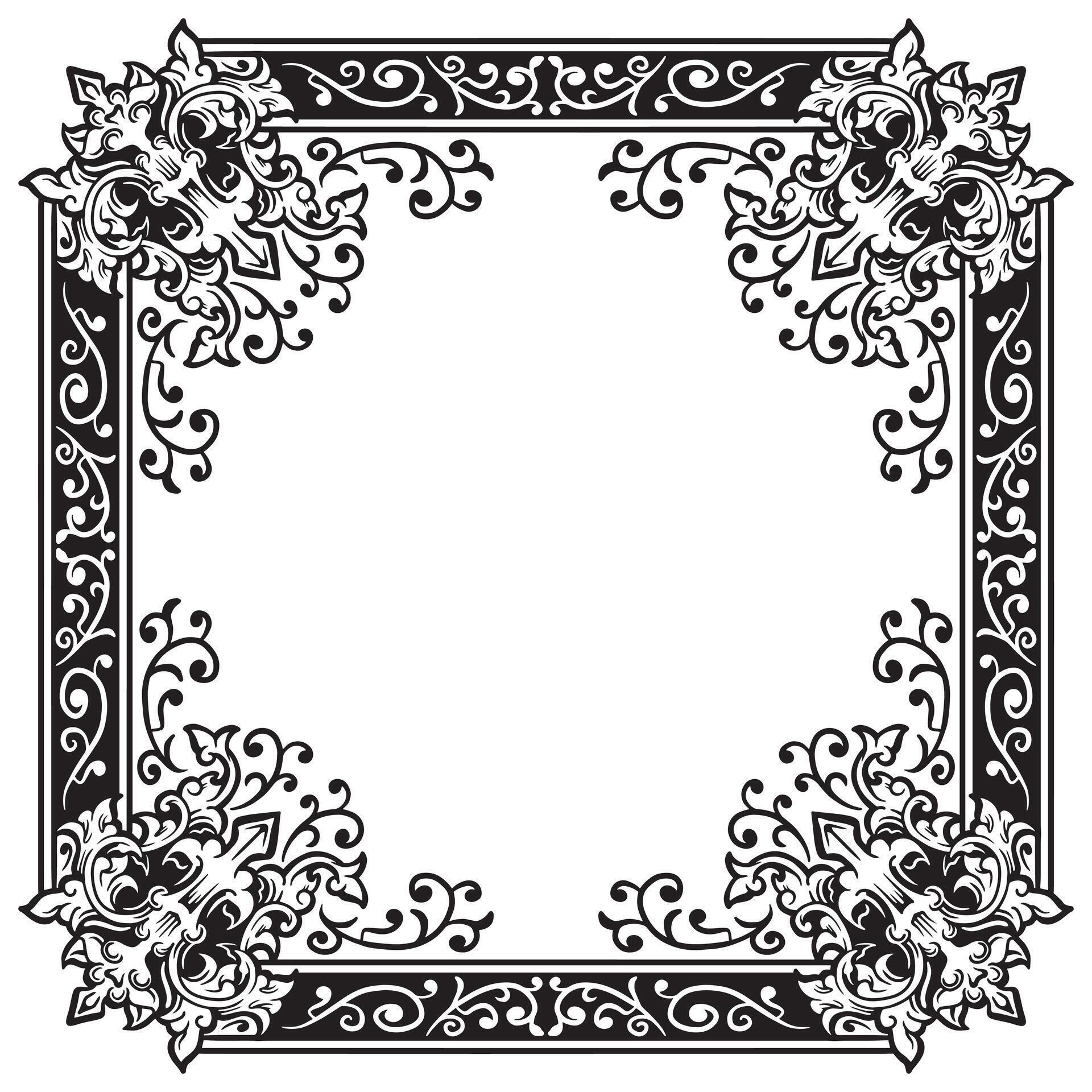Premium Ornamental Frames Geometric Outlines Decorative Smooth Lines ...