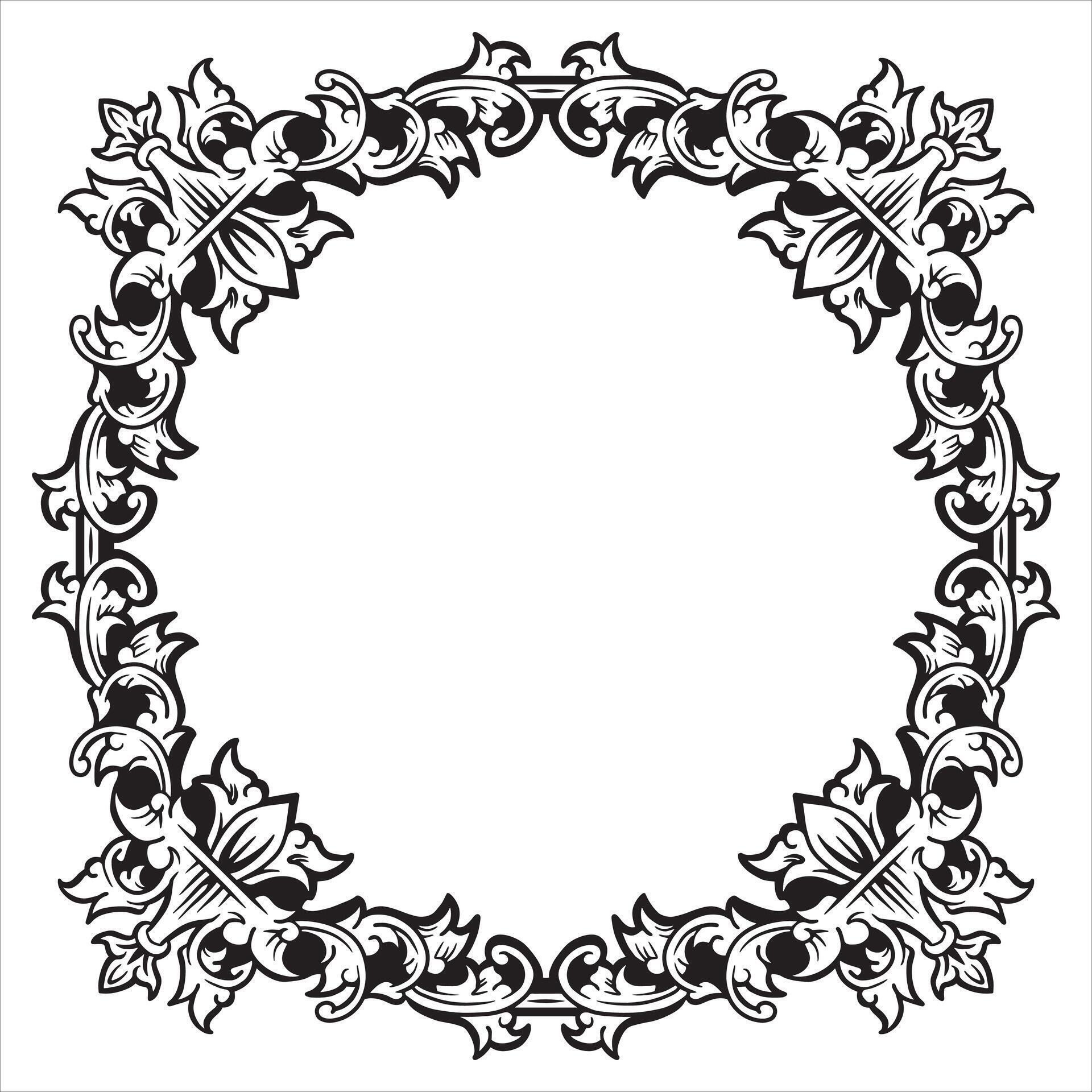 Elegant Ornamental Frames Geometric Outlines Decorative Minimalist Wave ...