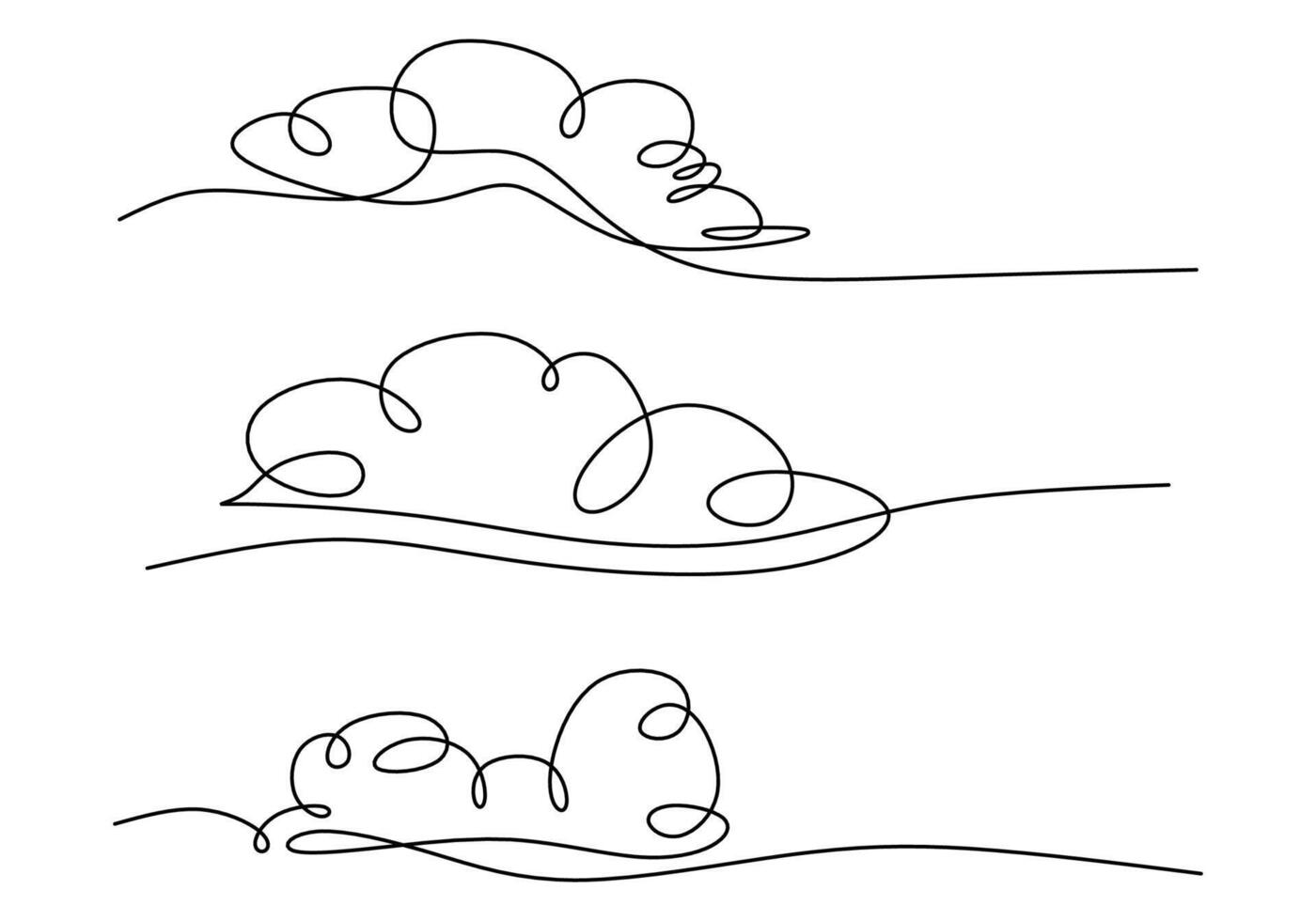 Clouds Set Continuous One Line Art 66334973 Vector Art at Vecteezy