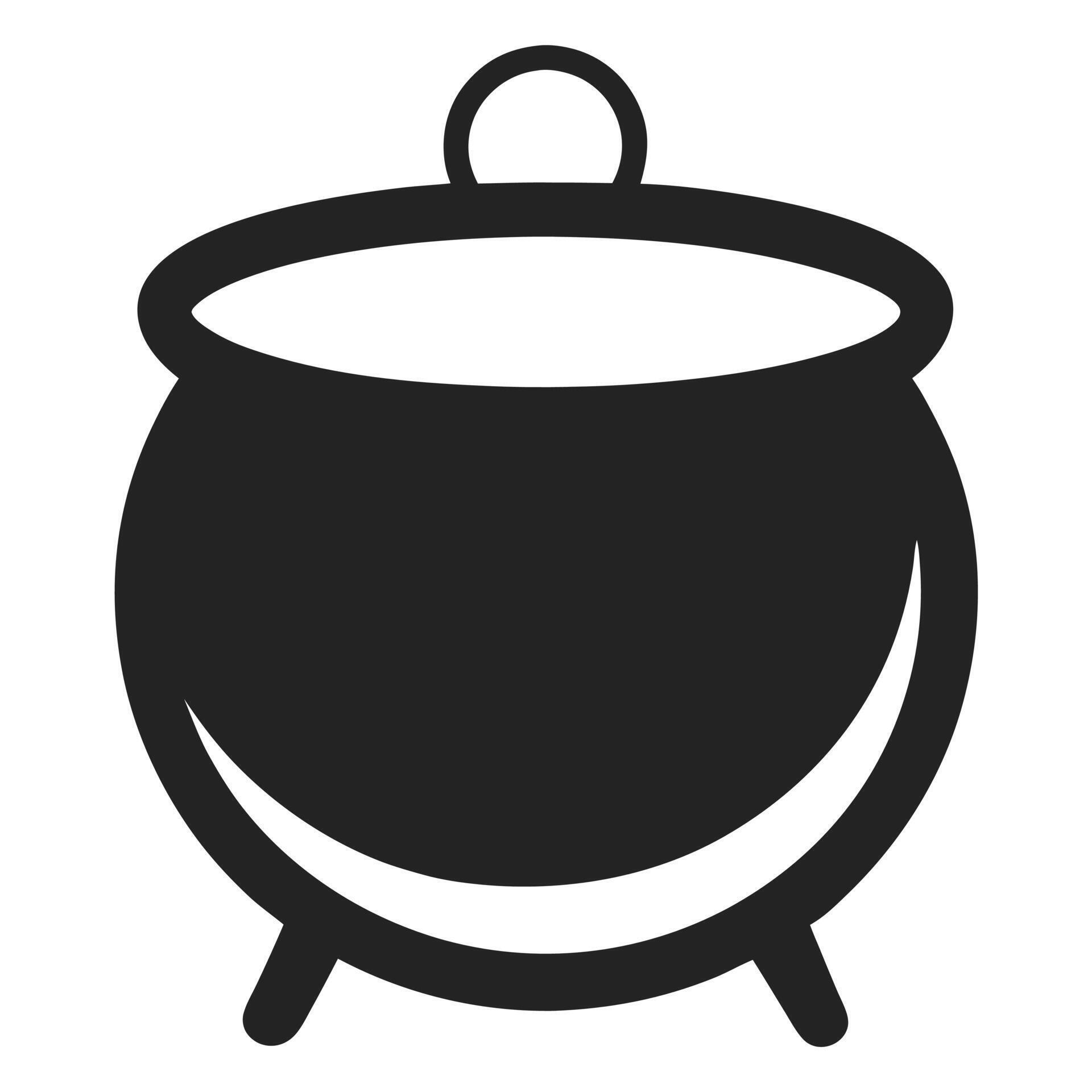 Witch cauldron black outline isolated illustration 66336903 Vector Art ...