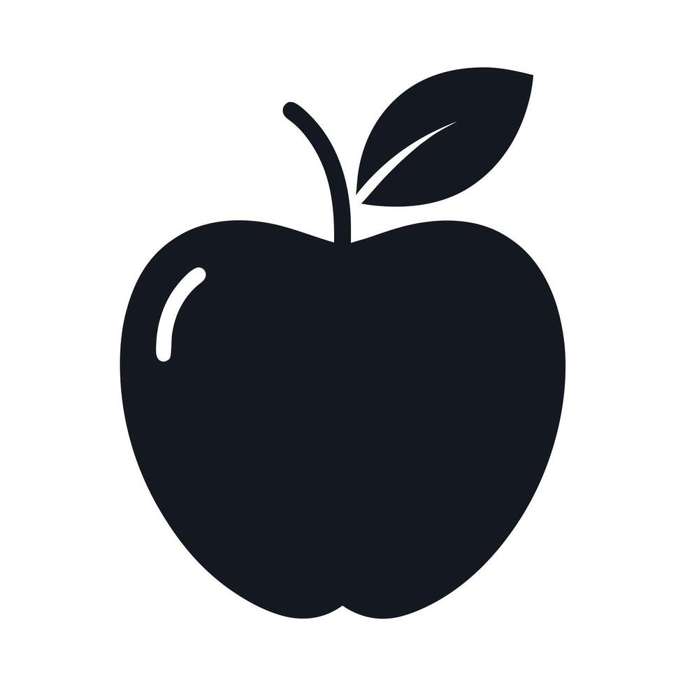 Simple black apple icon isolated white 66337176 Vector Art at Vecteezy