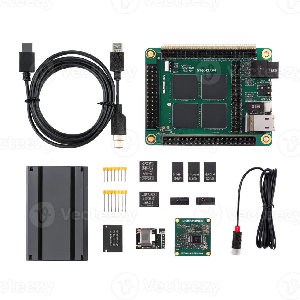 Fpga development kit with components on transparent background 66338002 PNG