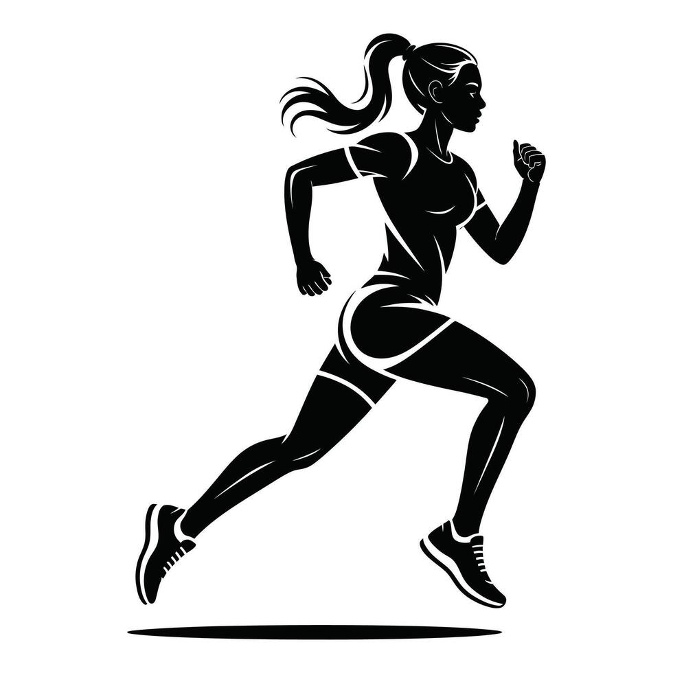Female Runner Silhouette. 66341029 Vector Art at Vecteezy