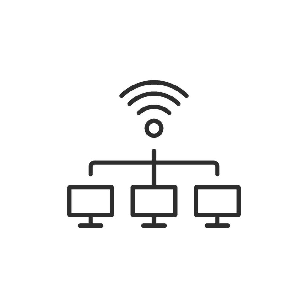 This icon represents network connectivity in a professional environment, emphasizing the ...