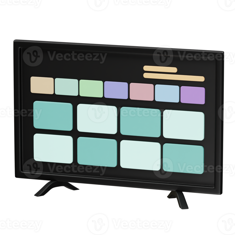 Smart TV icon 3d rendering illustration. Smart LED TV icon illustration 3d 66380818 PNG