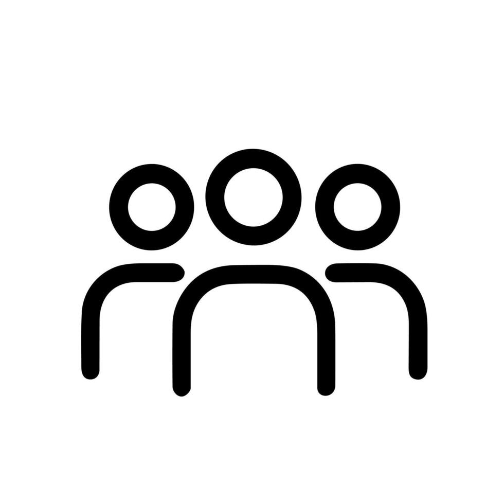 Simple Outline Crowd of People Together Unity Teamwork Icon Graphic ...