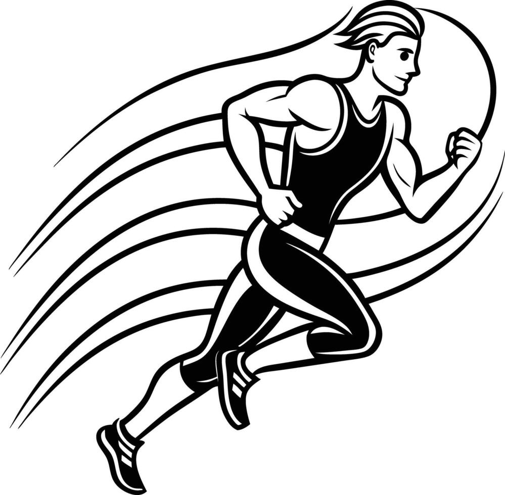 A man running 66407205 Vector Art at Vecteezy