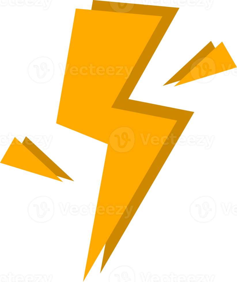 Yellow electric thunder bolt 66433133 PNG