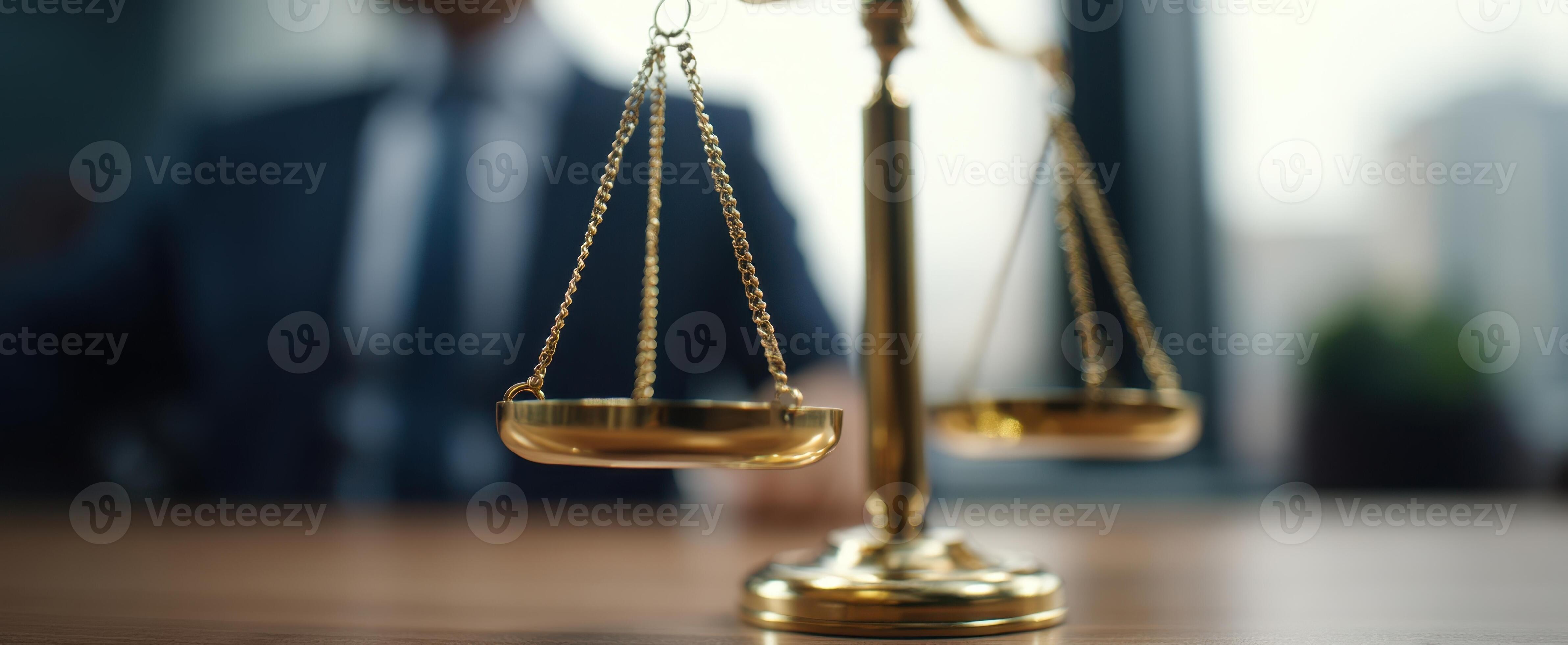 The elegant scales of justice symbolizing law and balance in a professional setting. 66465500 ...
