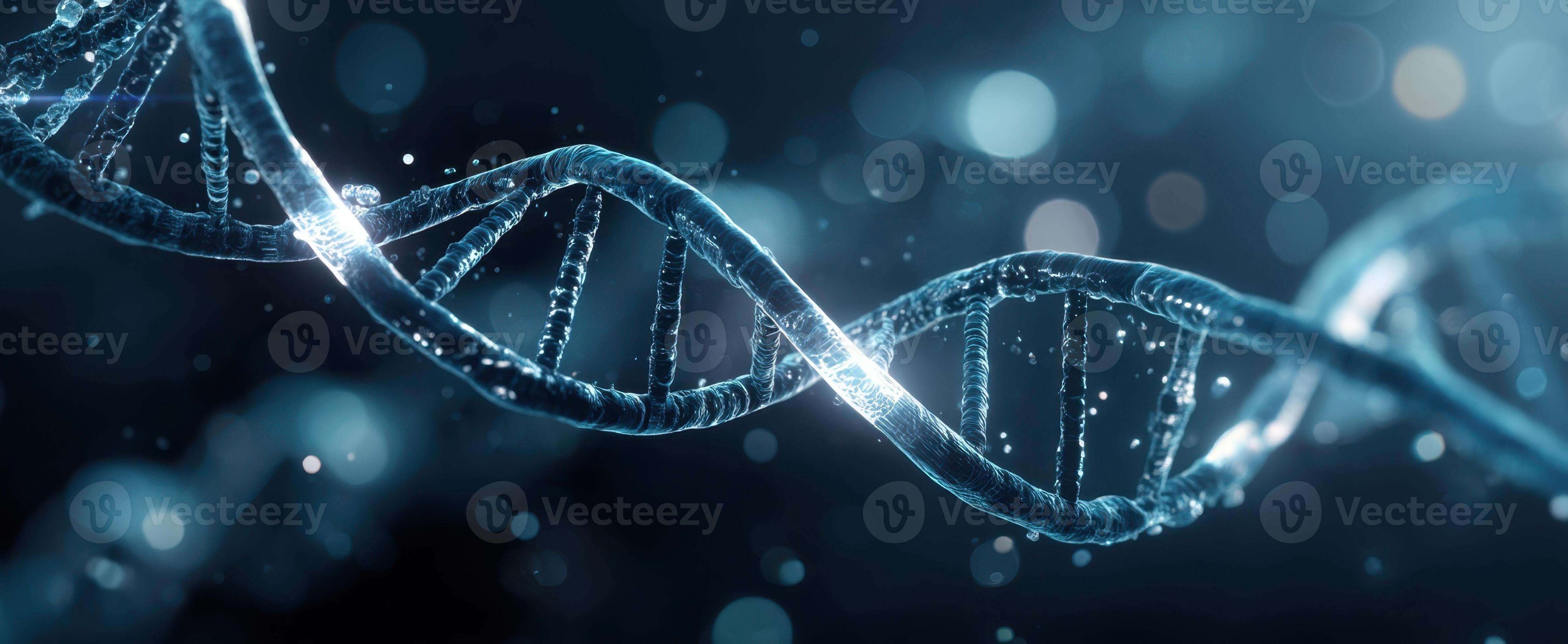 The intricate structure of a DNA helix shimmering in a dark background. 66467050 Stock Photo at ...