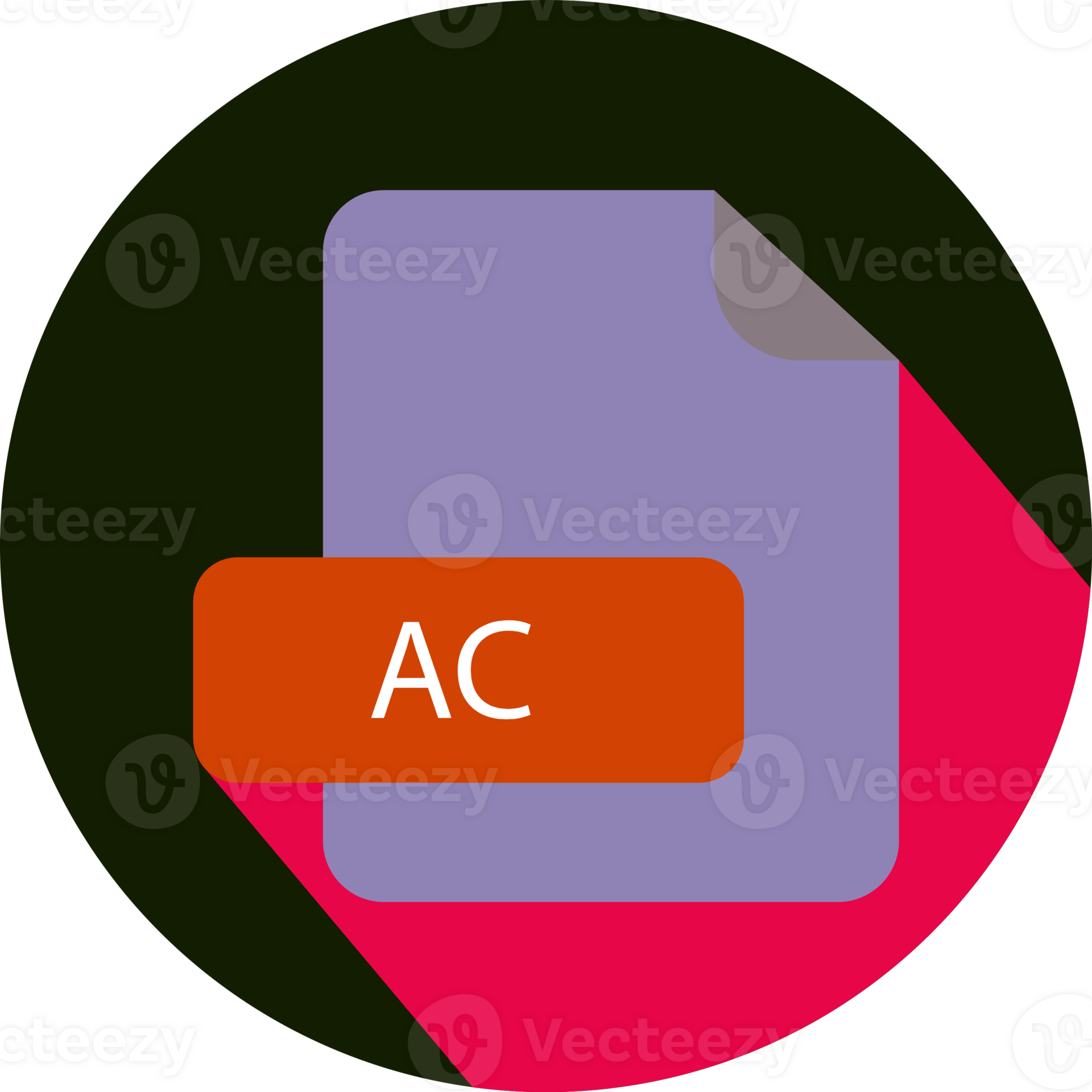 Ac File Extension Icon With Black Shadow Circular Icon 66495985 PNG