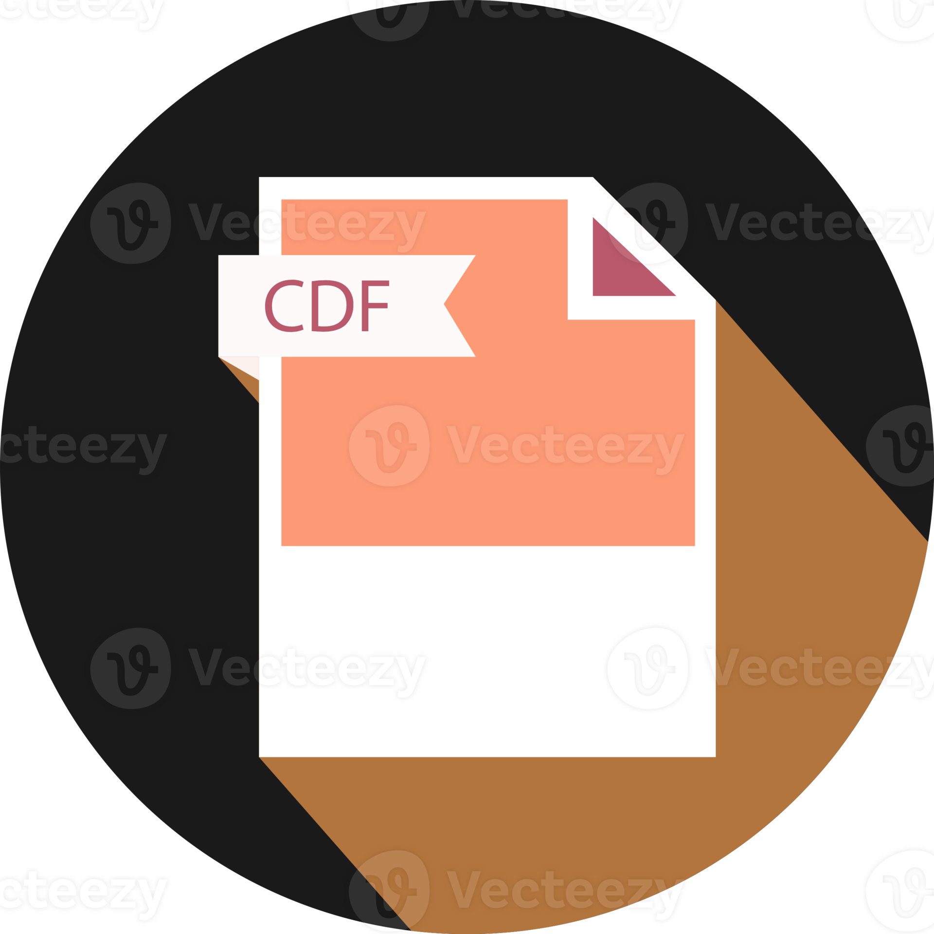 Cdf File Format Icon And Black Shadow Circular Shape 66498602 PNG