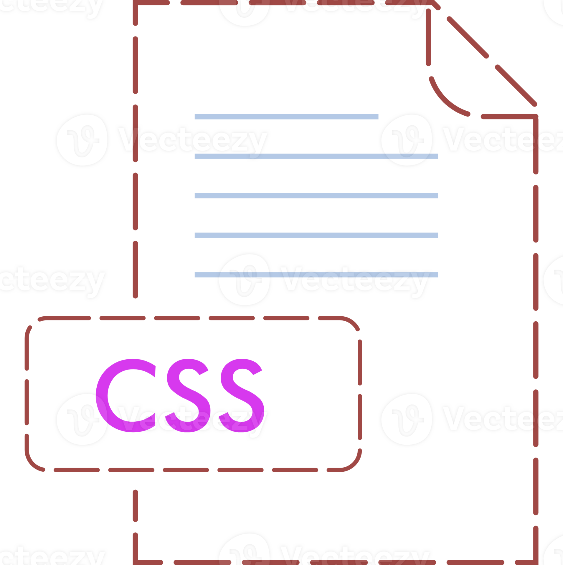 Css File Format Icon Rounded Dashed Outline 66499513 PNG