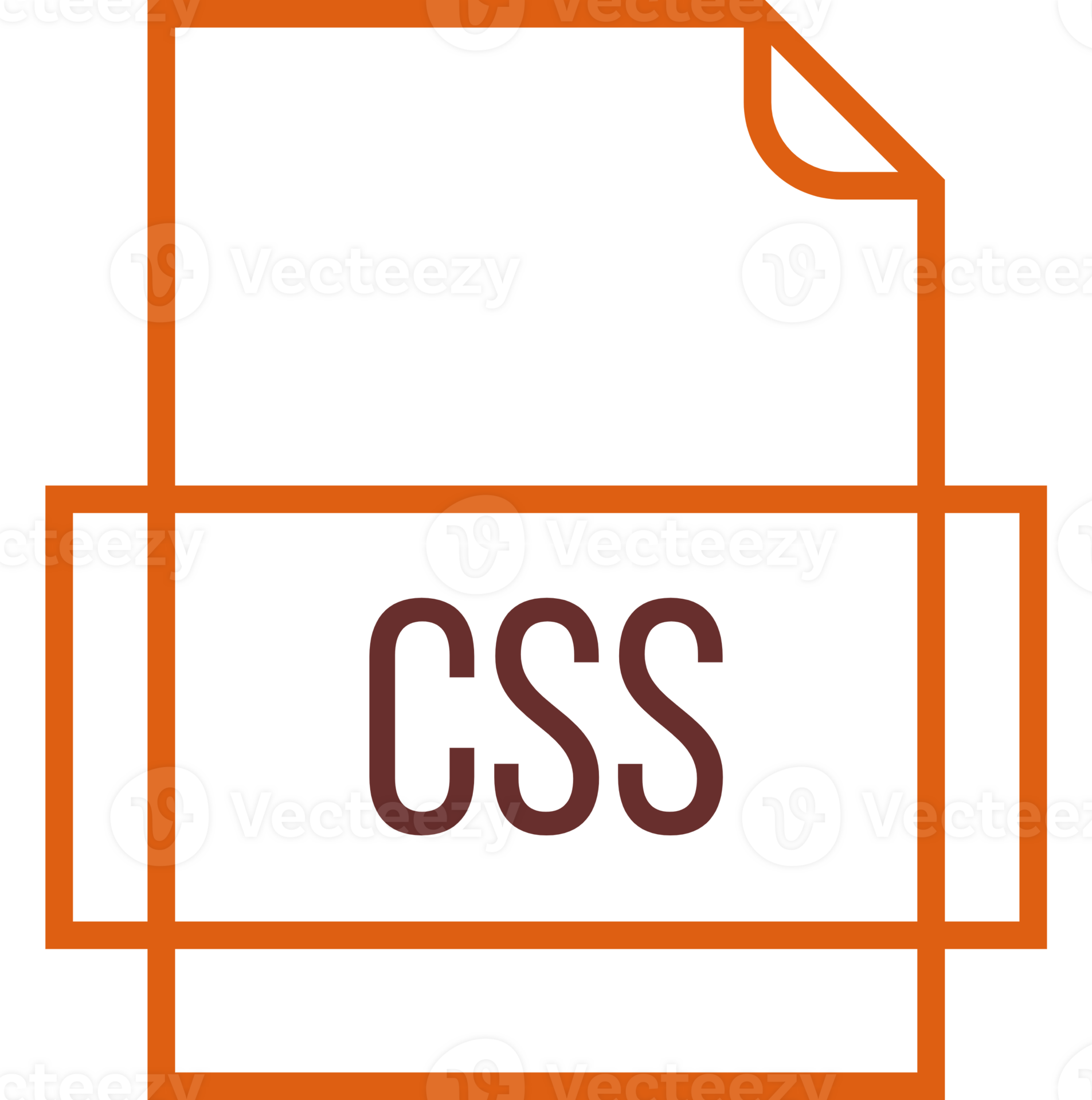 Css File Icon Thick Outline Sharp Corners 66499544 PNG
