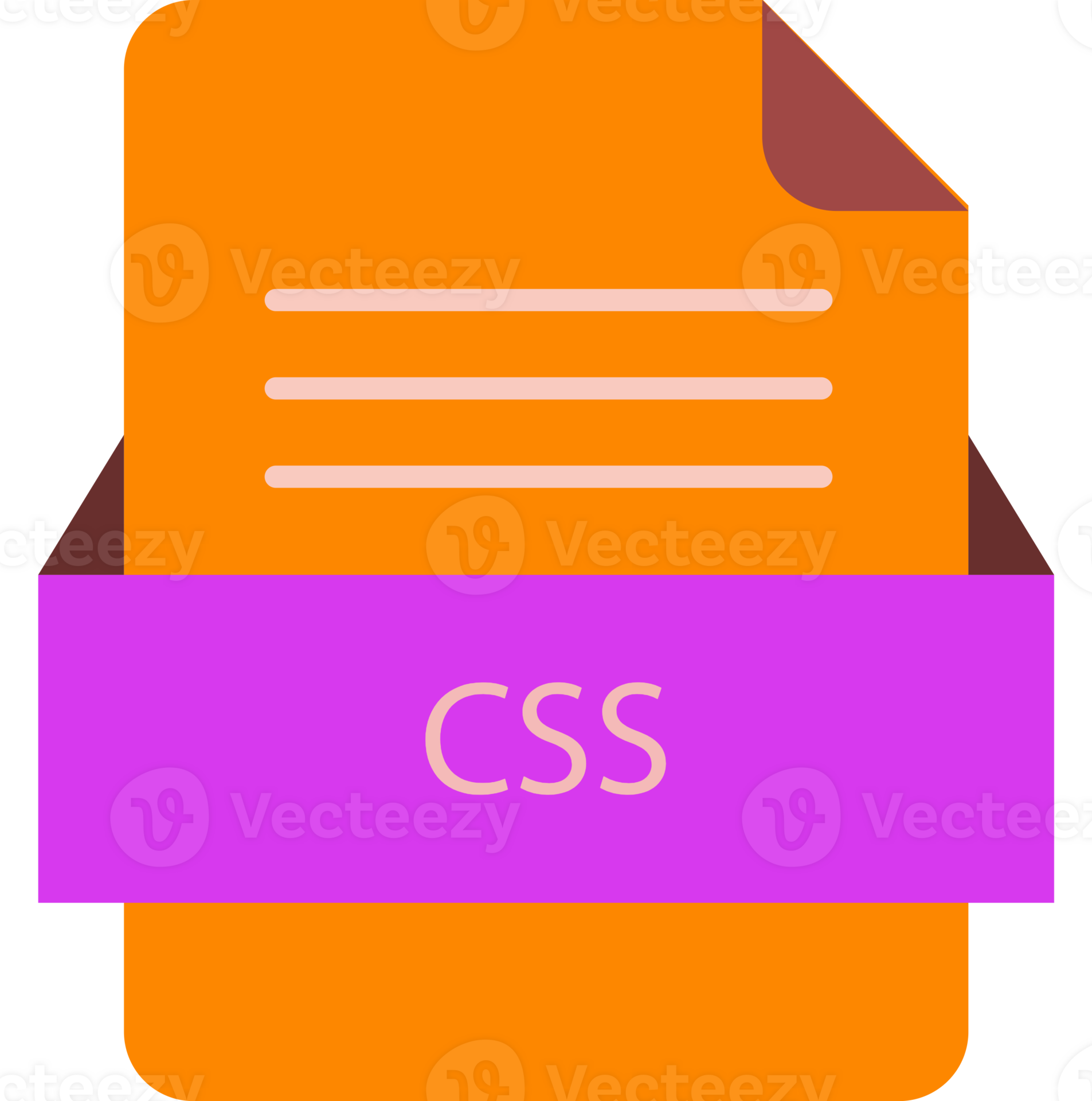 Css File Icon With Color And Rounded Corners And Folded Doc 66499548 Png