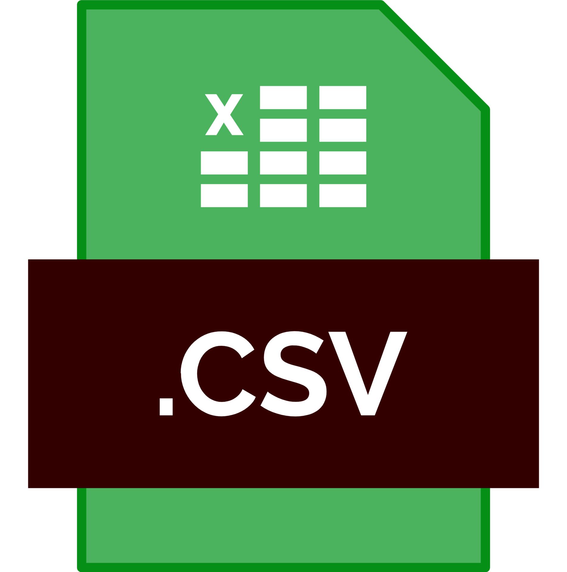 Csv File Extension Icon Fill Crisp Corners With Symbol 66499663 PNG