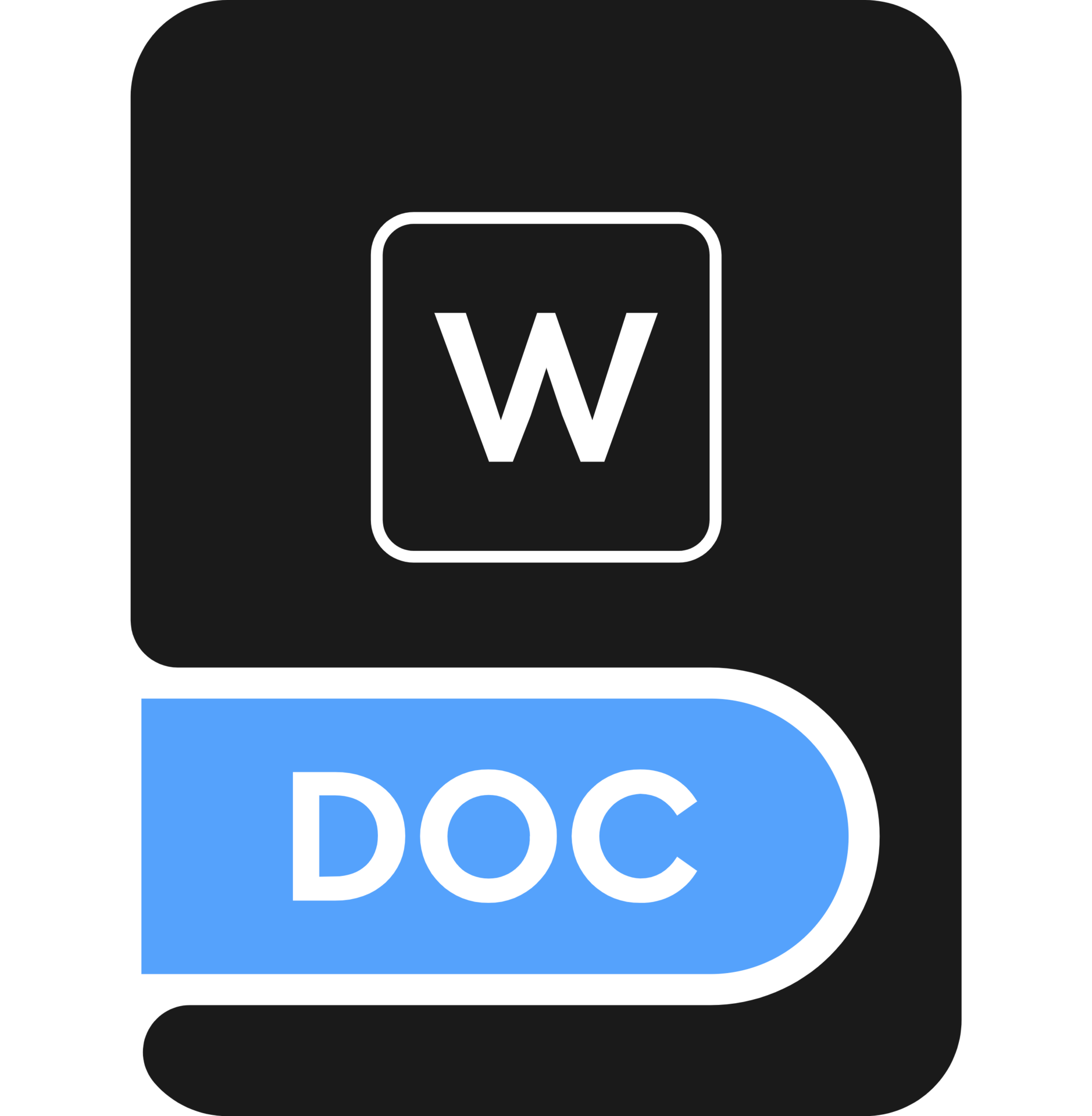 Doc File Format Icon Blue Fill 66500504 Png