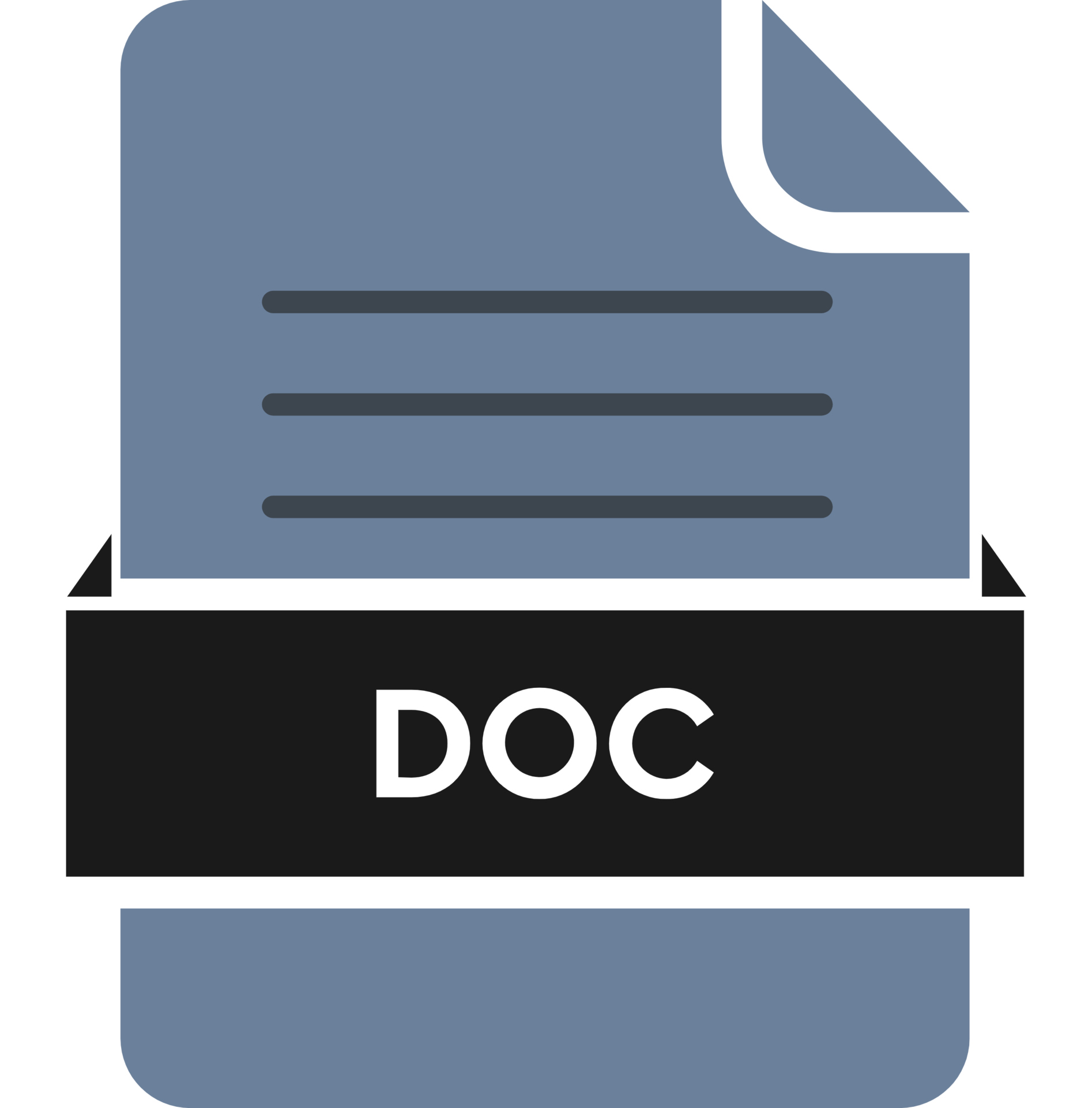 Doc File Icon Black Color And Lines 66500525 PNG