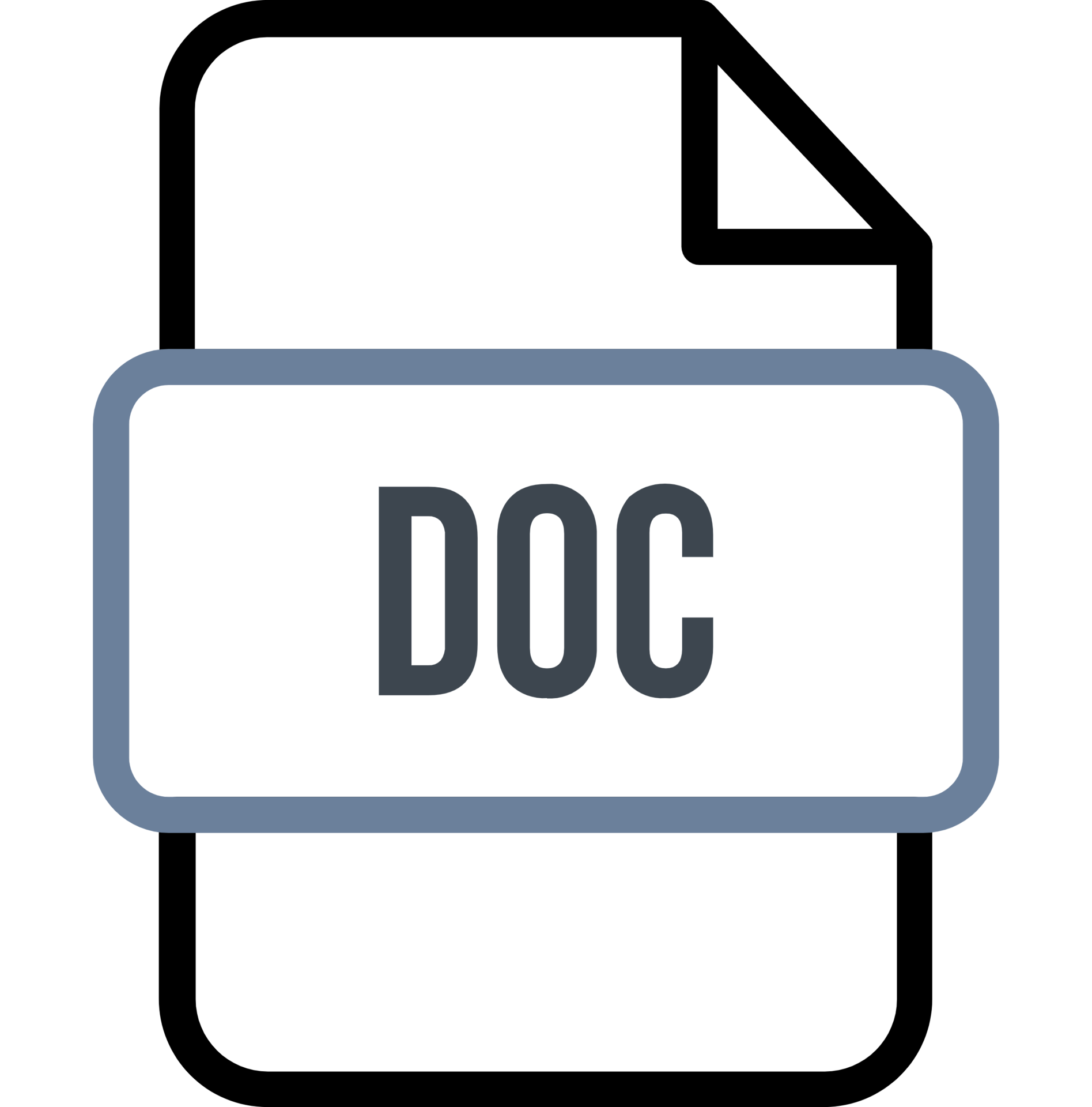 Doc File Icon With Bold Outline 66500538 PNG