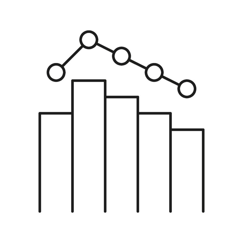 Bar Chart With Line Graph Solid Icon. Data Analysis, Financial Trends, And Business Statistics ...