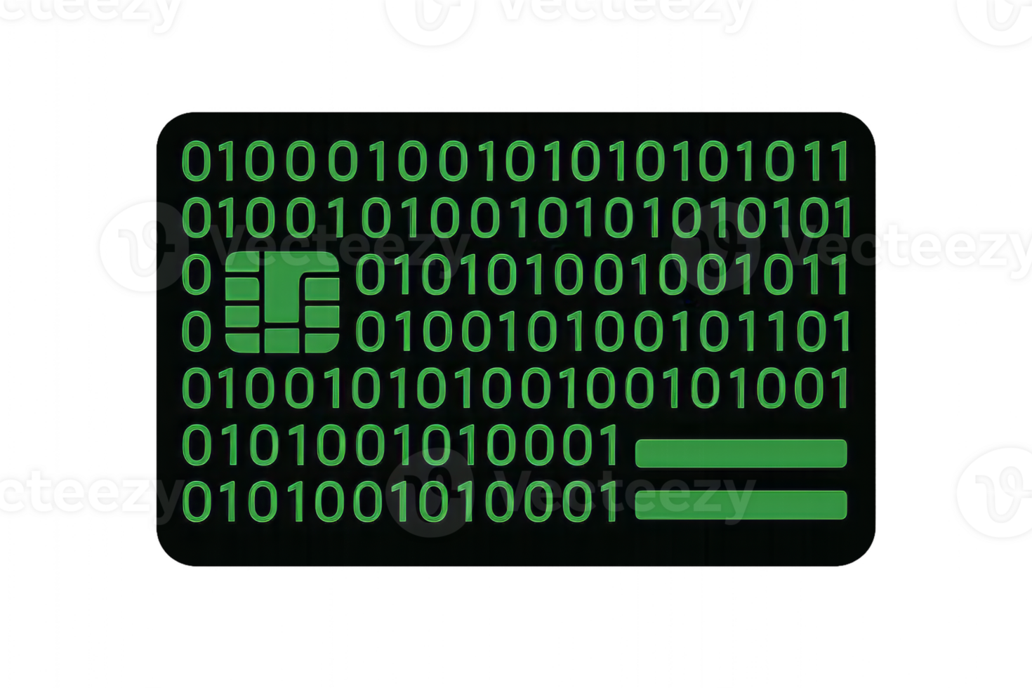 Green Binary Code Representation On Digital Background 66571479 Png