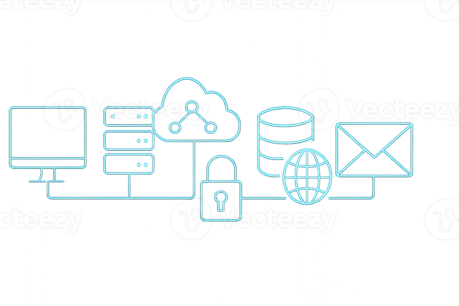 Glowing Tech Lines Illustrating Network Security and Data Management 66571623 PNG