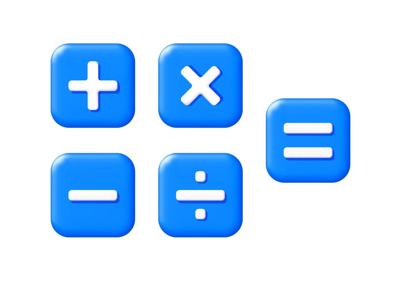 Blue calculator math operations with addition, subtraction ...