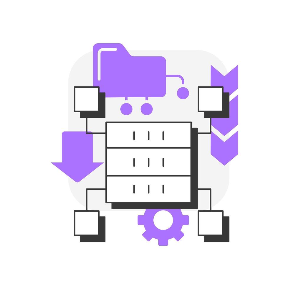 Data Ingestion Flat Outline Concept Icon Information Transportation Digital Technology And