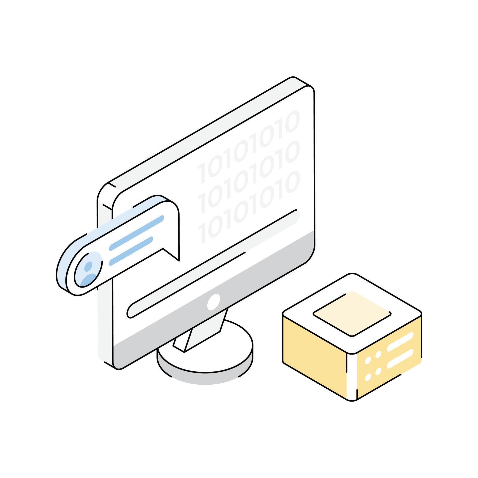 Well crafted isometric icon visualizing binary coding logic 66614855 Vector Art at Vecteezy