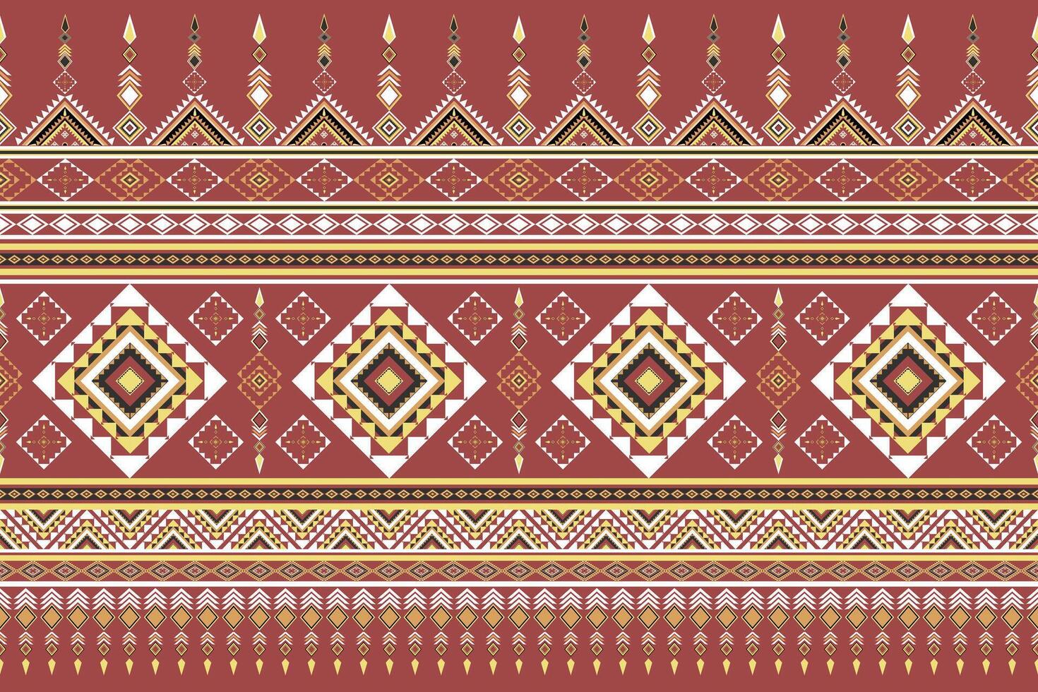Red Aztec fabric ethnic pattern. Traditional Aztec border in tribal ...