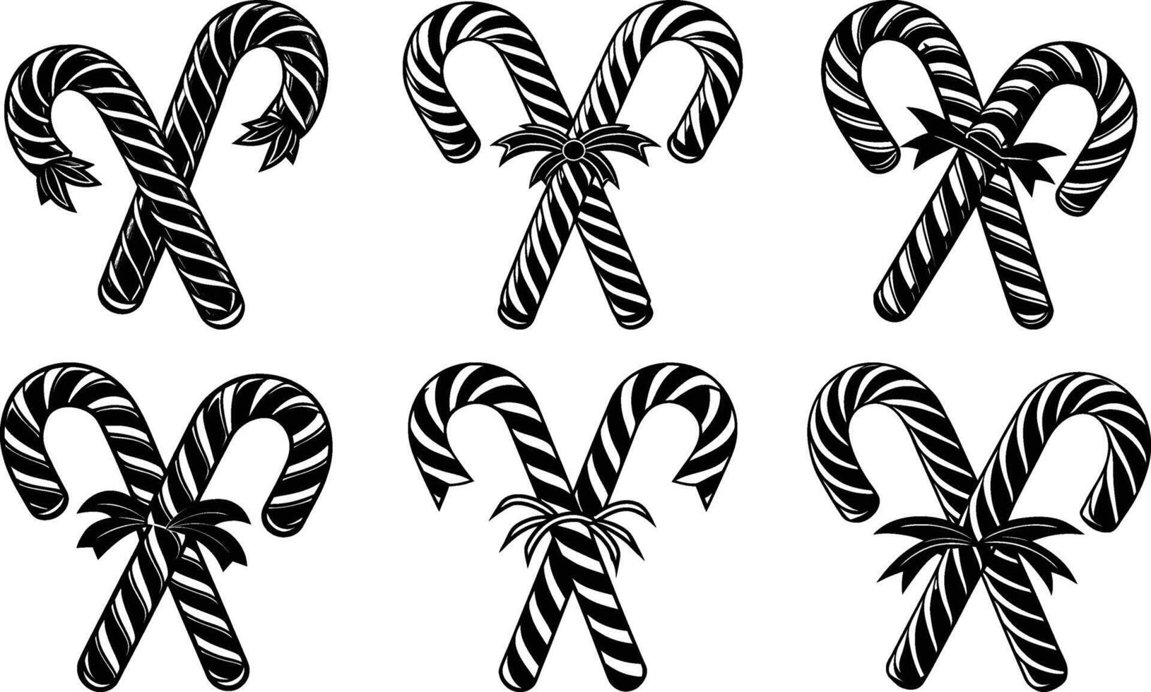 Six pairs of crossed candy canes festive treats 66641181 Vector Art at Vecteezy