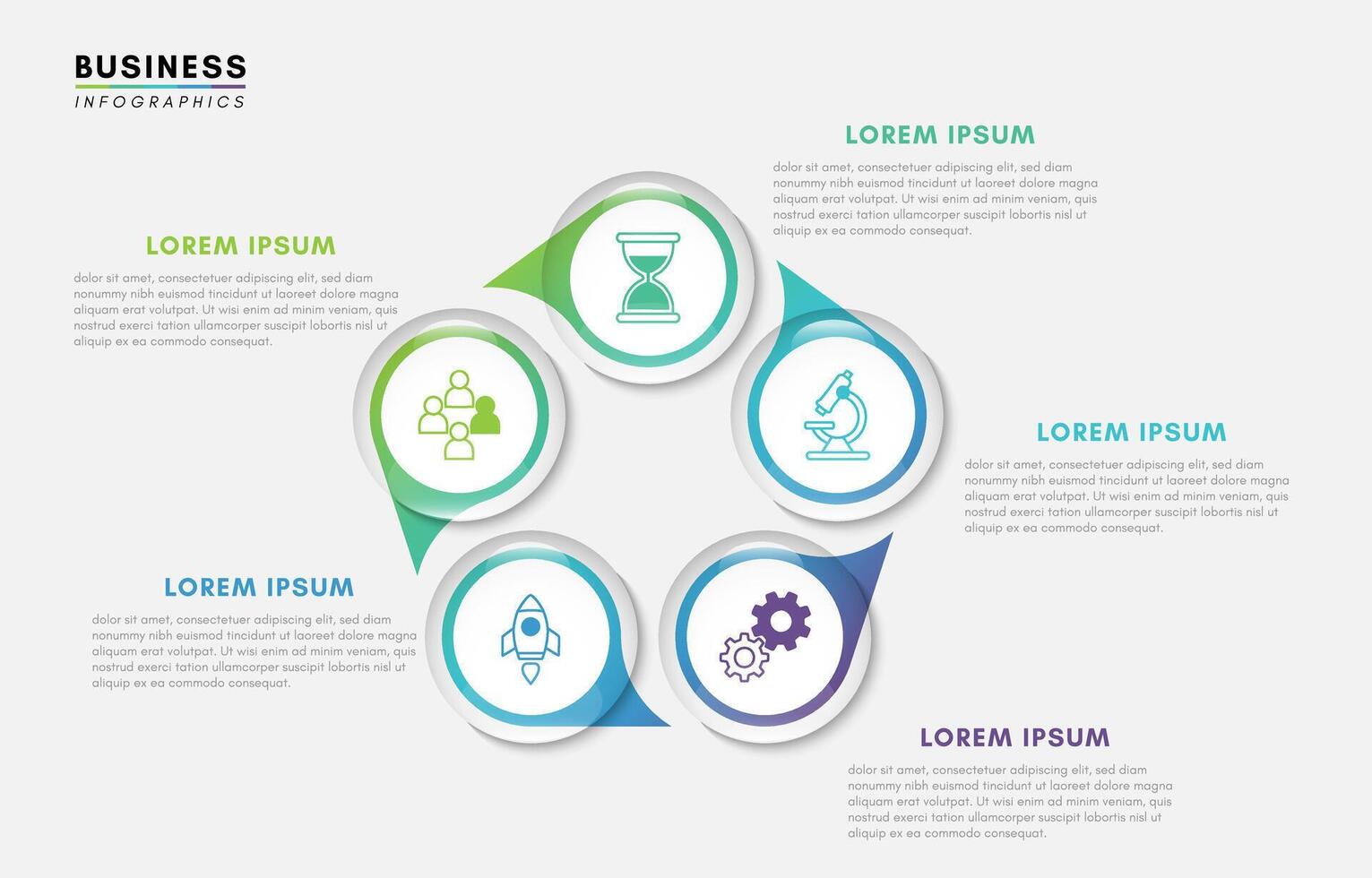 Infographics design template, business loop with 5 steps 66677452 ...
