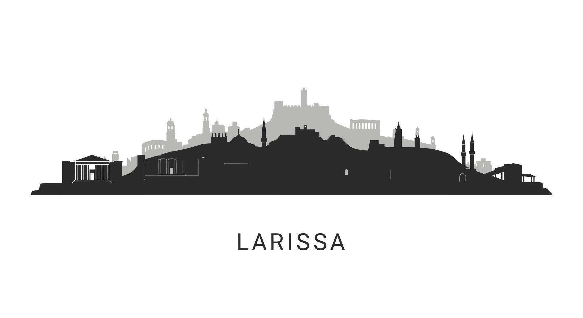 Larissa City Skyline Silhouette Greece. 66694999 Vector Art at Vecteezy
