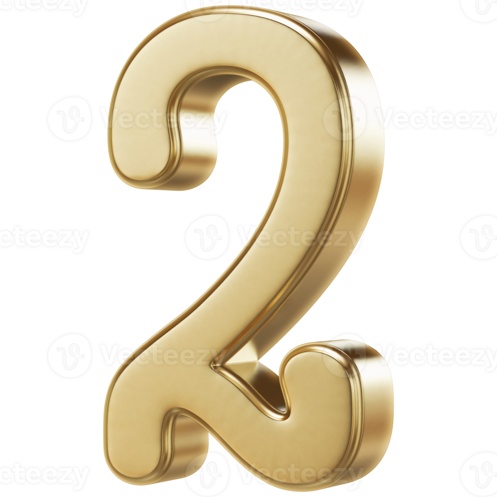 A Luxurious Gold Number Two 66701875 PNG