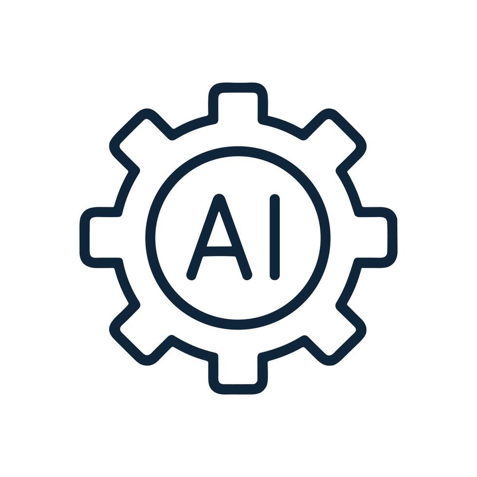 AI Mechanism Cogwheel Symbolizing Artificial Intelligence illustration design element 66704205 ...
