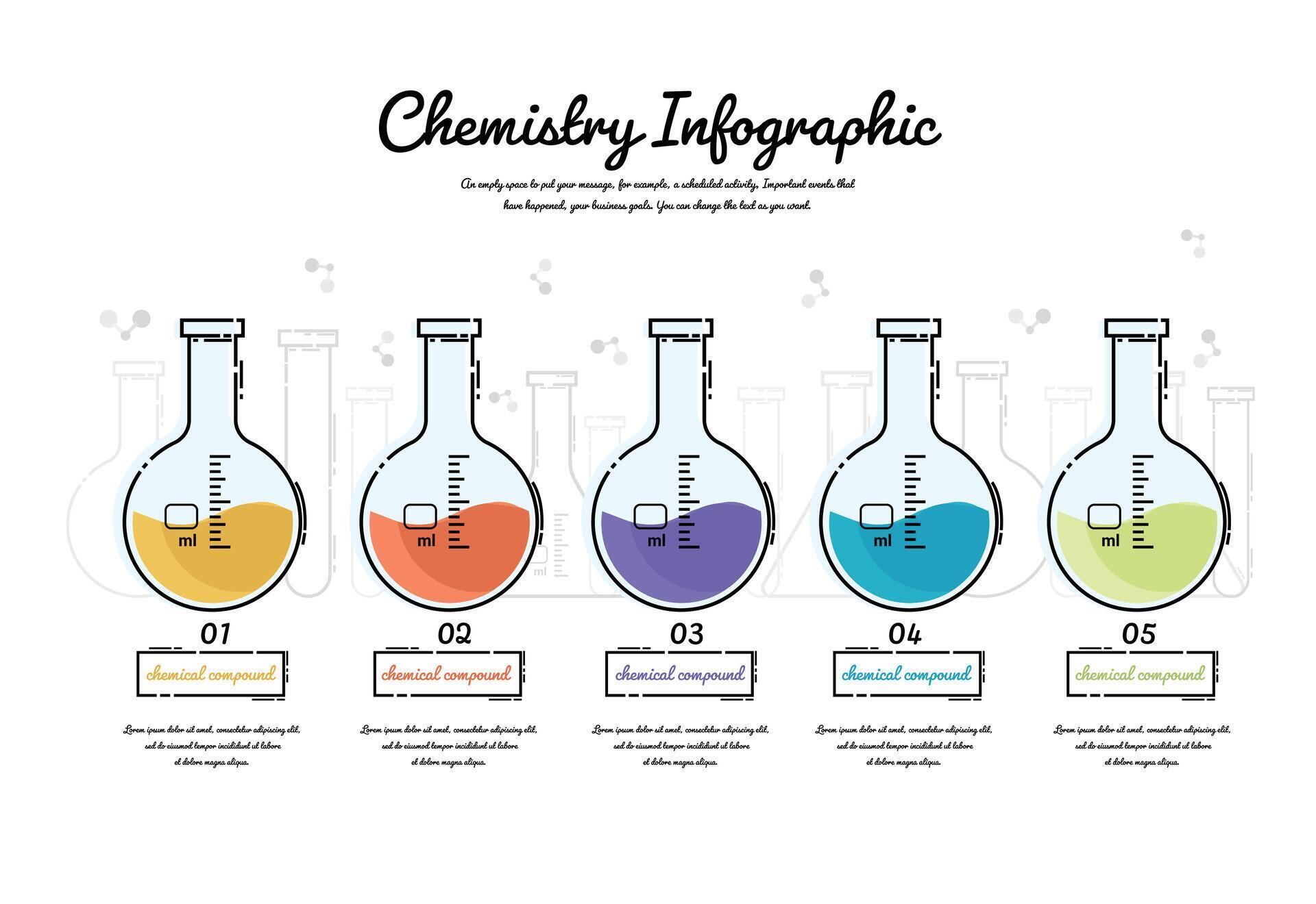 Round bottom flasks Infographics presentation concept 66714301 Vector ...