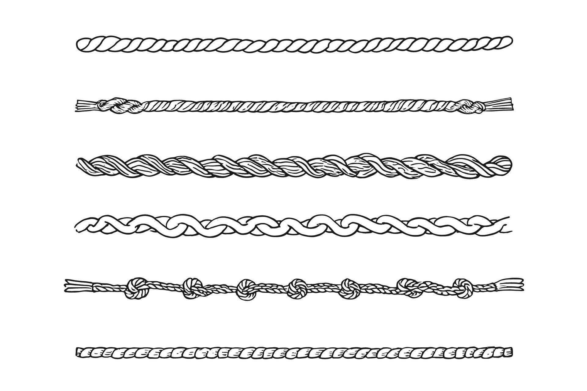 A set of different types of rope 66741850 Vector Art at Vecteezy