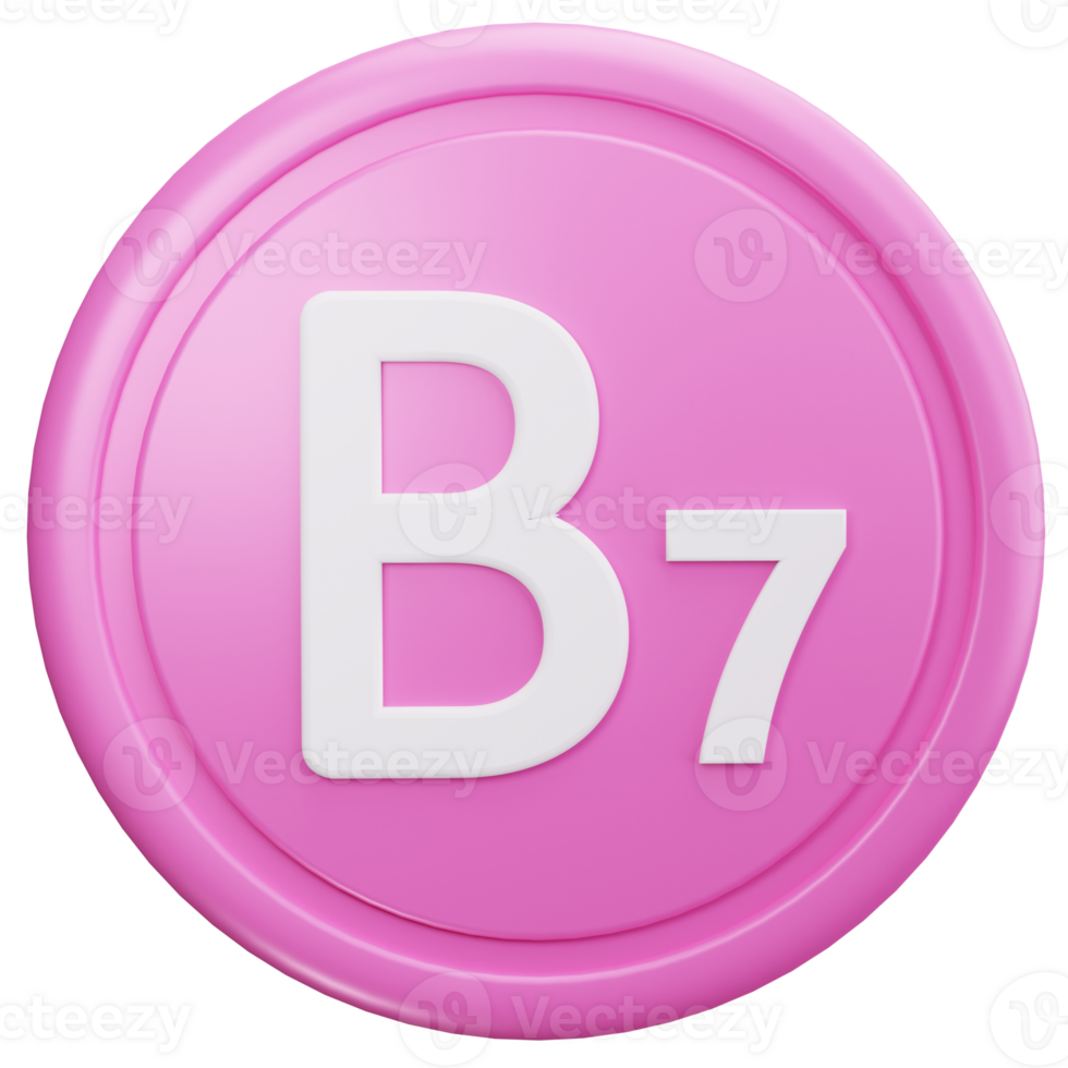 3D Icon Pink B7 Vitamin 66762295 PNG